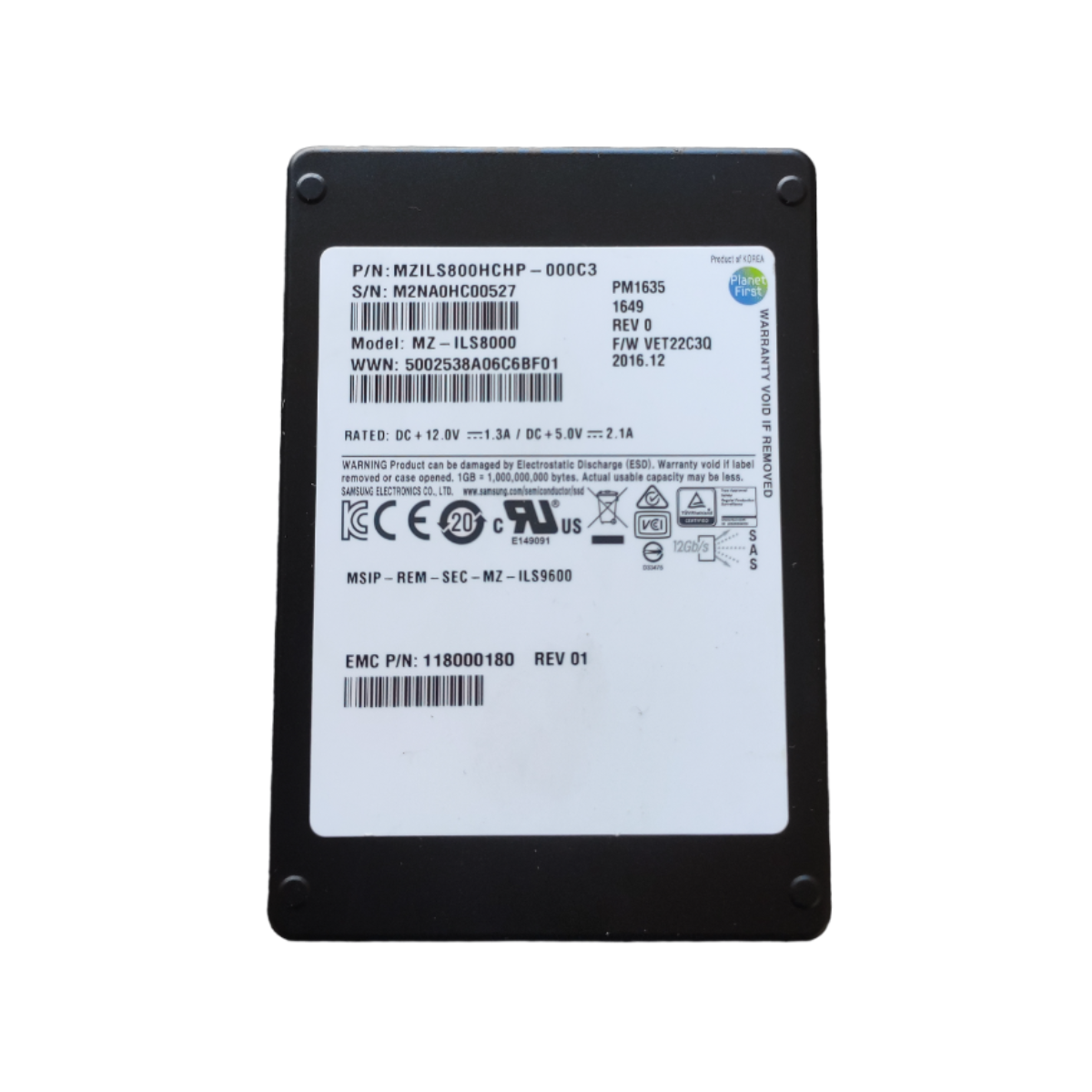 SSD Sas Samsung Servidor 800gb 12gb/s - HDDMaster